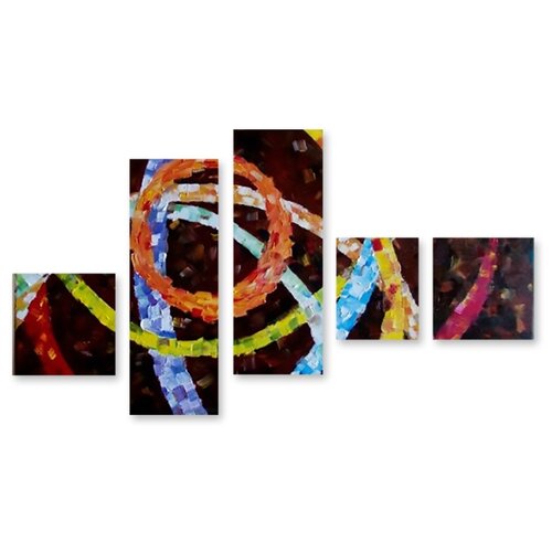 Модульная картина на холсте "Разноцветные нити" 120x73 см