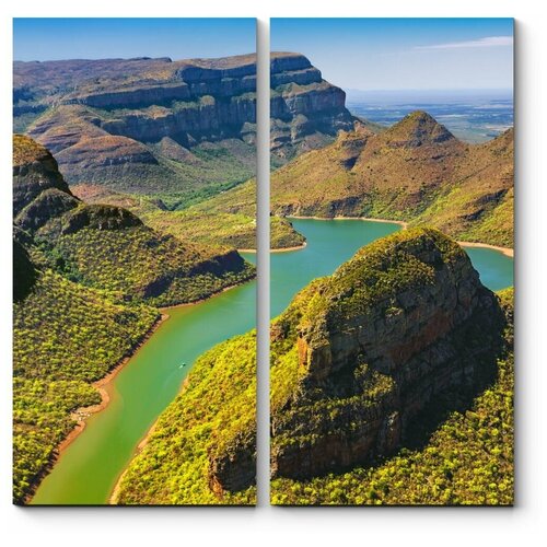 Модульная картина Зеленый каньон 90x90