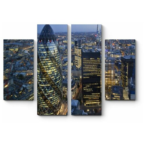 Модульная картина Огни делового центра Лондона 100x75