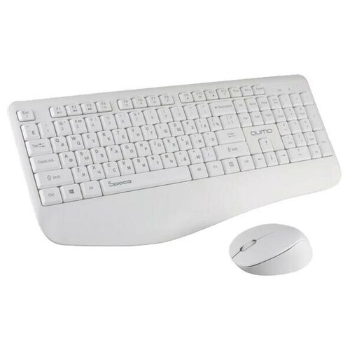 Набор Qumo Space K57/M75 беспроводной 2.4G, 104 клавиши, клавиатура + мышь, 3 кнопки, 1200 dpi White