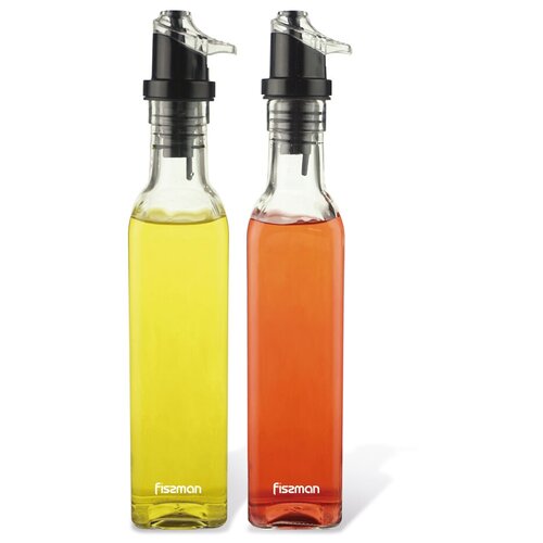 Fissman Набор бутылок для масла и уксуса 6514, 250 мл, прозрачный/черный