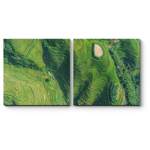 Модульная картина Линии рисовых полей 40x20