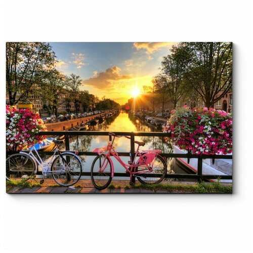 Модульная картина Прекрасный закат в Амстердаме 110x73