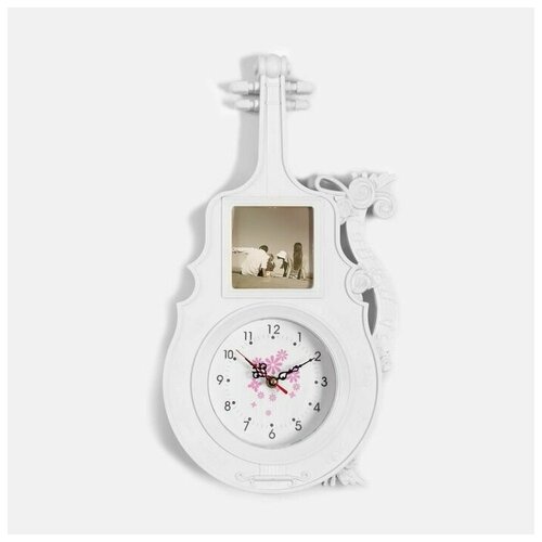 Часы настенные, серия: Фоторамки, "Гитара", дискретный ход, 34 x 47 см, циферблат 14 см