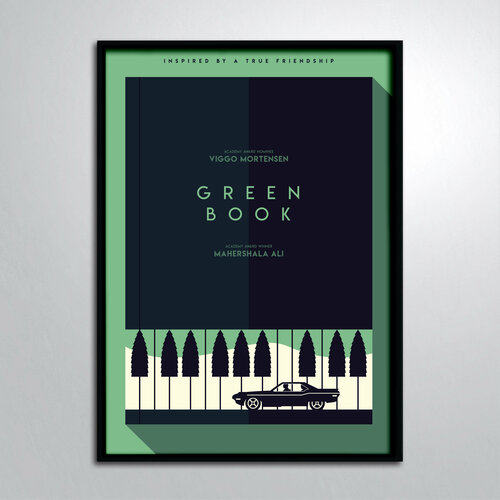Постер в раме/Зеленая книга Вигго Мортенсен Махершала Али Арт Клавиши Green Book