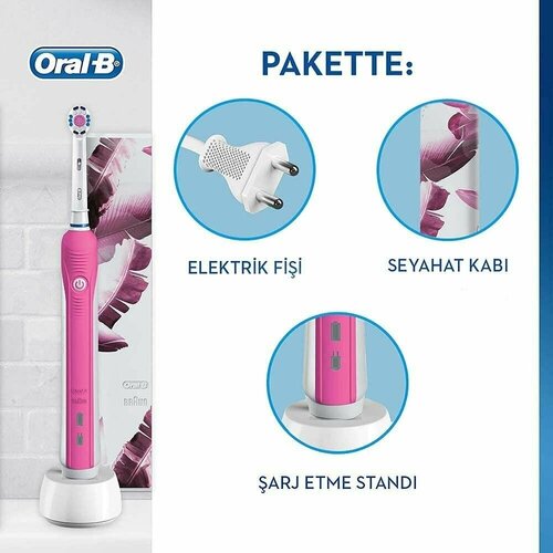Прибор для чистки зубов Oral-B Электрическая зубная щетка Oral-B PRO 750 Pink Design Edition, белый