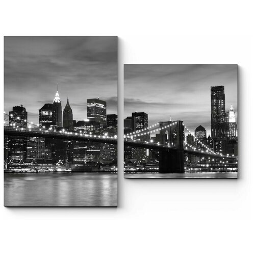 Модульная картина Бруклинский Мост ночью120x90