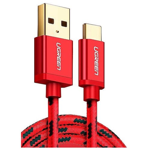 Кабель Ugreen USB 2.0 to USB Type C Data Cable Red 1.0M