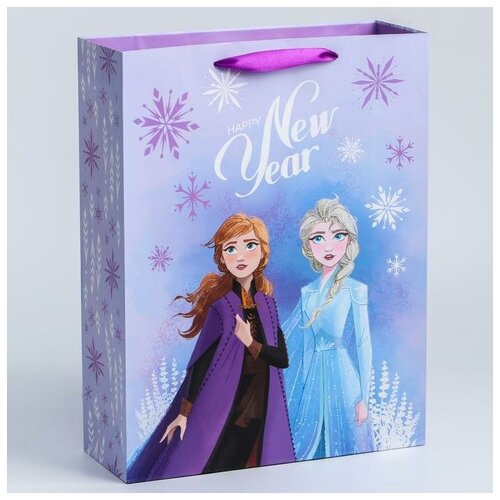 Подарочный пакет Disney ламинат вертикальный "С Новым годом! Холодное сердце", 31х40х11 см