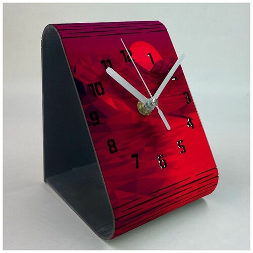 Настольные деревянные бесшумные часы цвета венге с УФ принтом Иллюстрация - 365