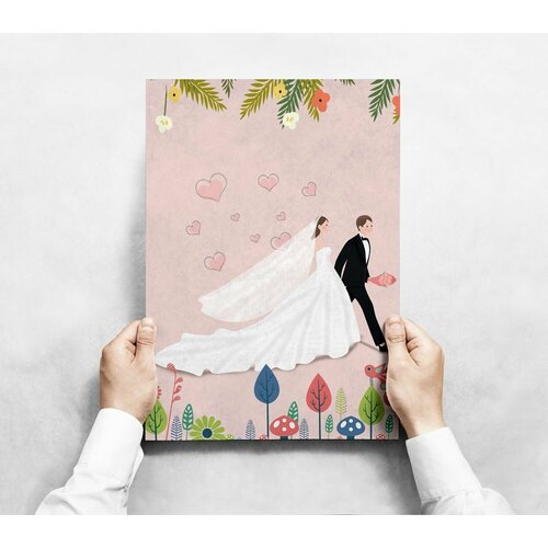 Интерьерный постер "На свадьбу" формата А4 (21х30 см) без рамы