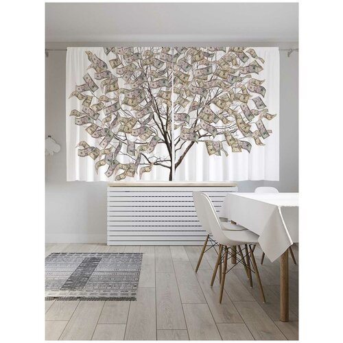 Классические шторы JoyArty "Денежное дерево", серия Oxford DeLux, 2 полотна 145x180 см