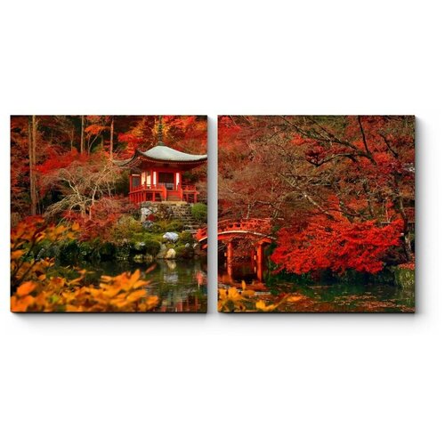Модульная картина Красная осень в Киото180x90