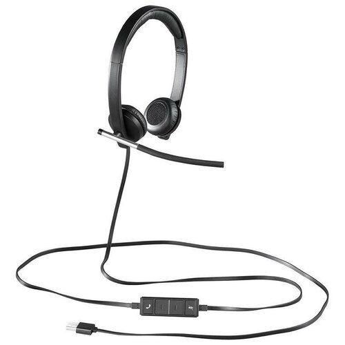 Гарнитура проводная Logitech H650E Stereo, накладные, черный (981-000519)