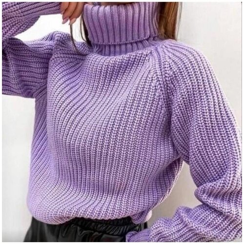 Пуловер, размер единый, фиолетовый