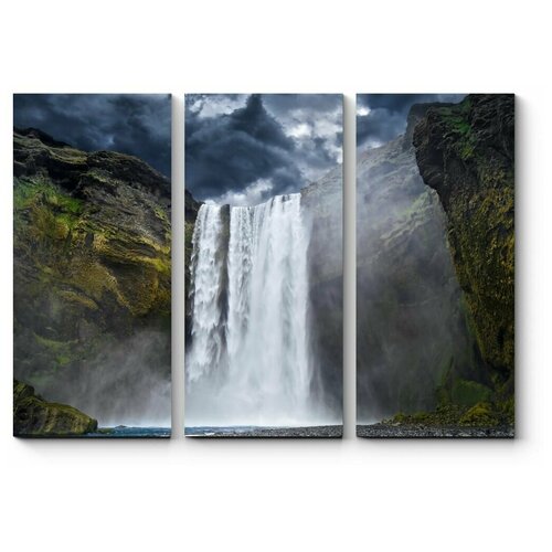 Модульная картина Захватывающий дух вид на горный водопад70x50