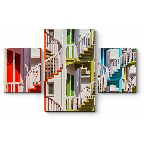 Модульная картина Яркие винтовые лестницы160x104