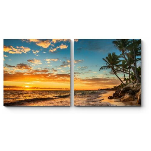 Модульная картина Восход солнца на райском острове 130x65