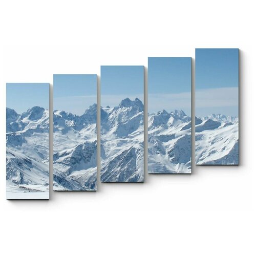 Модульная картина Панорама зимних гор на Кавказе 200x140