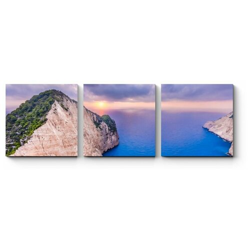 Модульная картина Закат на пляже Греции 190x63
