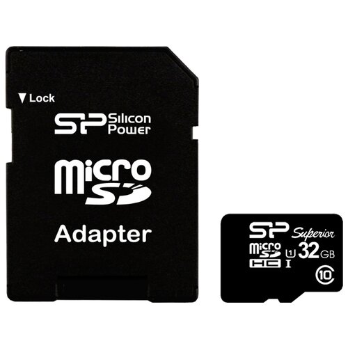Карта памяти Silicon Power microSDHC 32 ГБ Class 10, UHS-I U1, R/W 90/45 МБ/с, адаптер на SD