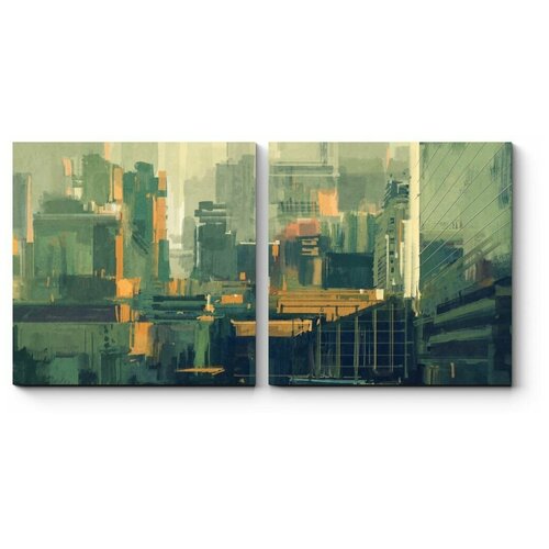 Модульная картина Городские небоскребы на закате50x25