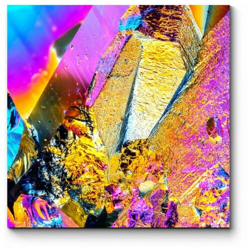 Модульная картина Неоновые кристаллы 80x80