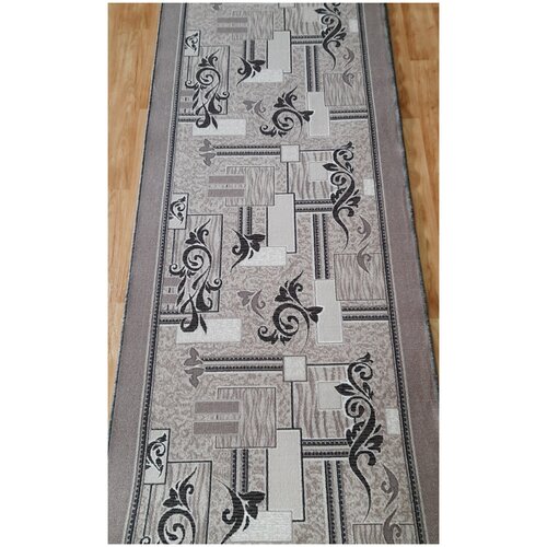 Ковровая дорожка на войлоке, Витебские ковры, с печатным рисунком, 1530, серая, 1.2*1.2 м