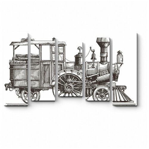 Модульная картина Старинный поезд 190x114