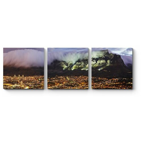 Модульная картина Ватные облака в горах Кейптауна 140x47