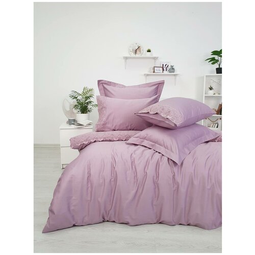Комплект постельного белья Tivolyo home REGINA фиолетовый (семейный)