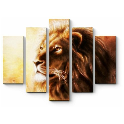 Модульная картина Великий и могучий лев 135x108