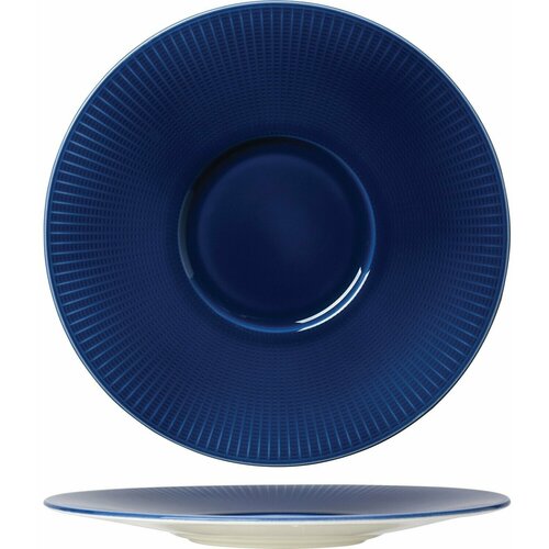 Тарелка Steelite Виллоу Азур мелкая с широким бортом 285х285, фарфор, синий