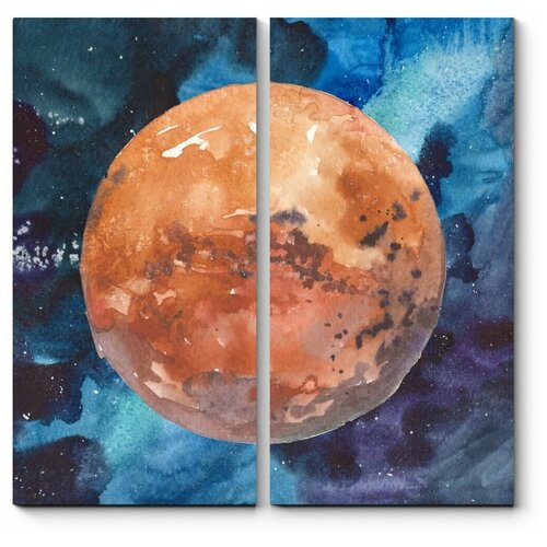 Модульная картина Акварельный Марс 40x40