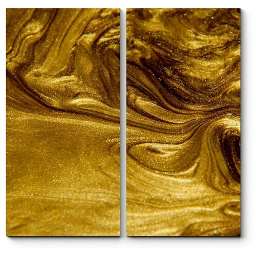 Модульная картина Жидкое золото 110x110