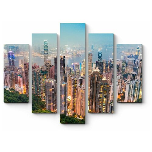 Модульная картина Панорама Гонконга 125x100
