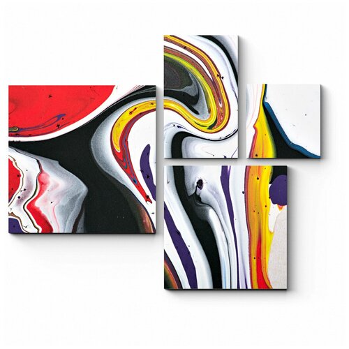 Модульная картина Разноцветная зебра 162x135