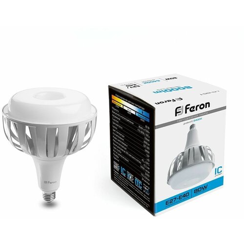 Лампа светодиодная Feron LB-651 E27-E40 80W 6400K 38095, комплект 8 шт.
