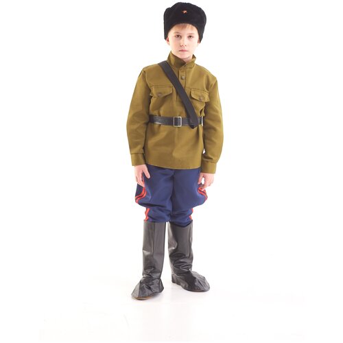 Костюм карнавальный военный для мальчика Казак военный детский 8-10лет 140-152 см