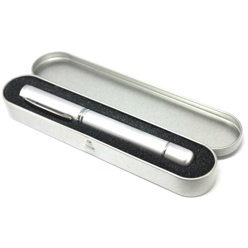 Подарочная флешка Ручка серебро 64GB в металлическом боксе