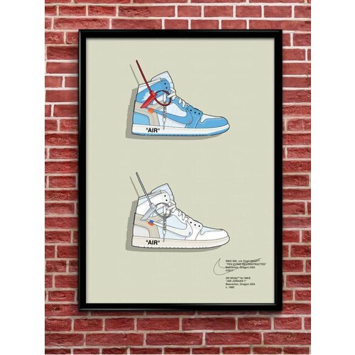 Плакат, Постер Air Jordan Off White, 30*40 см (фотопанно, )