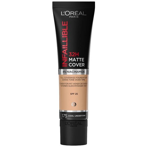 L'Oreal Paris Тональный крем Infaillible 32H Matte Cover, SPF 25, 30 мл, оттенок: 175