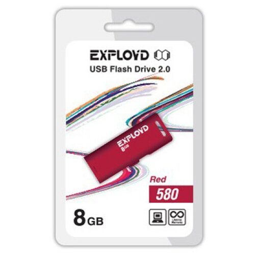 USB Flash Drive 8Gb - Exployd 580 EX-8GB-580-Red