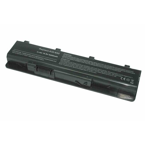 Аккумуляторная батарея для ноутбука Asus N45 10.8V-11.1V 5200mAh A32-N55 OEM черная