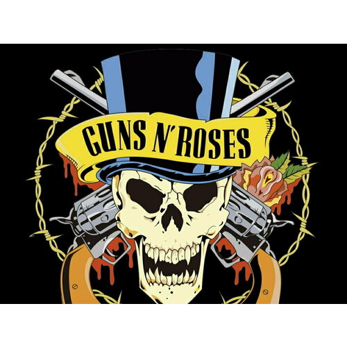 Плакат, постер на холсте Guns N Roses/музыкальные/поп исполнитель/артист/поп-звезда/группа. Размер 21 на 30 см