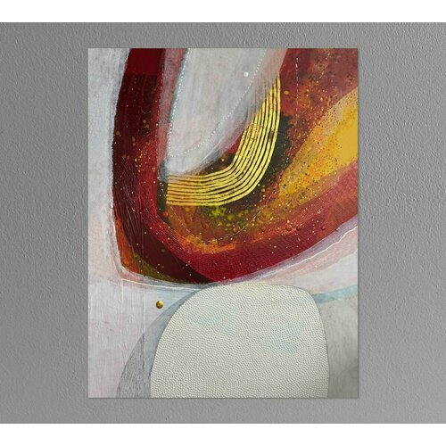 Картина для интерьера "В погоне за солнцем" Сан Старлинг 40х60 см натуральный холст. Коллекция - абстракция, дизайн, геометрия.