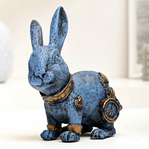 Хорошие сувениры Фигура "Кролик с часами" голубая, 15см