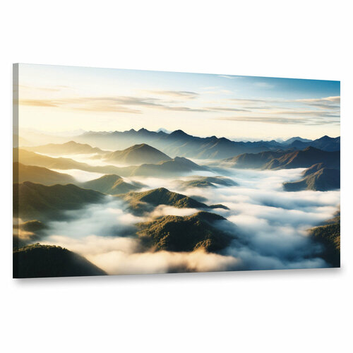 Интерьерная картина 100х60 "Уединенные горы: место для вдохновения"