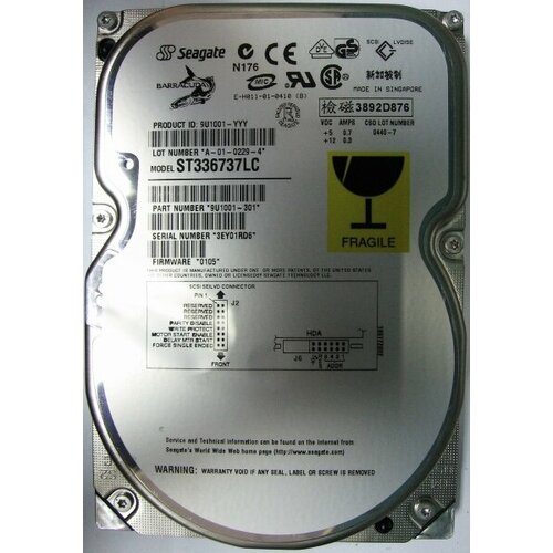 Жесткий диск Seagate ST336737LC 36,7Gb U160SCSI 3.5" HDD