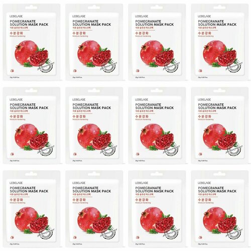 Lebelage Маска тканевая Pomegrante solution mask, 23 г, 12 шт